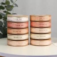 China Customized Polyester Gold Foil Branded Ribbon with 3D Logo for Christmas and Birthday for sale