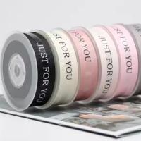 China Craft DIY High Light 6mm Polyester Gift Packing Ribbon with JUST FOR YOU Logo for sale