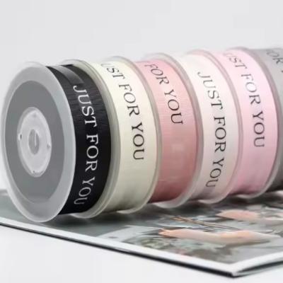 China Craft DIY High Light 6mm Polyester Gift Packing Ribbon with JUST FOR YOU Logo for sale