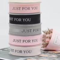 China Craft DIY High Light 6mm Polyester Gift Packing Ribbon with JUST FOR YOU Logo for sale