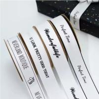 China Customized Length Eco-Friendly Polyester Ink Printed Grosgrain Satin Ribbon for Luxury Decorations and Gifts for sale