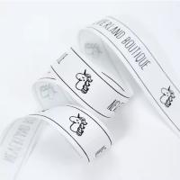 China Customized Length Eco-Friendly Polyester Ink Printed Grosgrain Satin Ribbon for Luxury Decorations and Gifts for sale