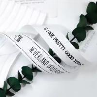 China Customized Length Eco-Friendly Polyester Ink Printed Grosgrain Satin Ribbon for Luxury Decorations and Gifts for sale