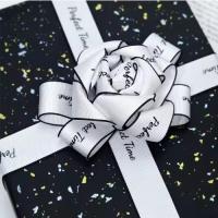 China Customized Length Eco-Friendly Polyester Ink Printed Grosgrain Satin Ribbon for Luxury Decorations and Gifts for sale