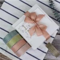 China Polyester Gift Packing Ribbon Design Bamboo Joint Double Face Woven Grosgrain for Craft for sale
