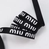 China Customized Logo Printing 13mm Grosgrain Ribbon Roll in Black White for Bottle Flowers for sale