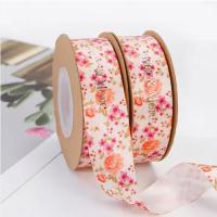 China Polyester Gift Packing Ribbon Custom Print Satin Ribbon for Eco-Friendly Bouquet for sale