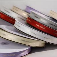 China Polyester Satin Grosgrain Ribbons with Logo Custom Luxury Floral Wax Silk Print for Gift Wrap for sale