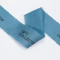 China Silk Screen Printed Chiffon Satin Ribbon in Many Colors for Custom Torn Edge Wrapping for sale