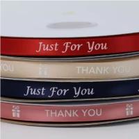 China Recyclable Satin Ribbon Custom Designed Printed Logo Thank You Gift By Requirement for sale