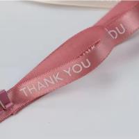China Recyclable Satin Ribbon Custom Designed Printed Logo Thank You Gift By Requirement for sale