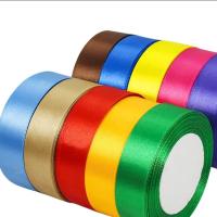 China Polyester Satin Ribbon Roll in Solid Color for Sustainable Gift Wrapping for sale