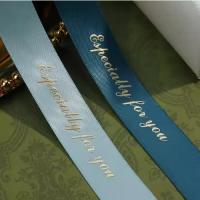 China Custom Printed Logo Satin Ribbon Roll Hot Stamping Decorative Grosgrain for Gift Wrapping for sale
