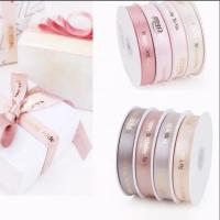 China Custom Logo Printed Satin Gift Wrap Ribbon with Polyester Decoration for sale