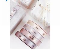 China Custom Logo Printed Satin Gift Wrap Ribbon with Polyester Decoration for sale