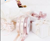 China Custom Logo Printed Satin Gift Wrap Ribbon with Polyester Decoration for sale