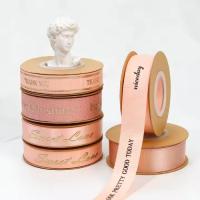 China High Light Custom Gold Foil 3D Embossed Satin Ribbon Polyester Material for Birthday Decorations for sale