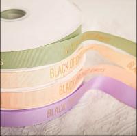 China Sustainable Custom Packing Gift Wrap Ribbon with Gold Foil 3d Embossed Logo Print for sale
