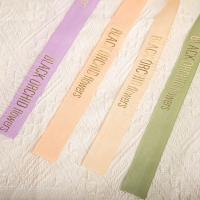 China Sustainable Custom Packing Gift Wrap Ribbon with Gold Foil 3d Embossed Logo Print for sale