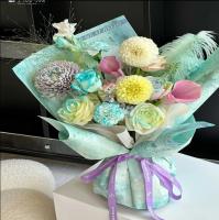 China Antistatic Florist Wrapping Paper with Waterproof and Embossed Art Rose Blossom Design for sale