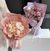 China Antistatic Florist Wrapping Paper with Waterproof and Embossed Art Rose Blossom Design for sale