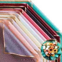 China Colorful Waterproof Golden Edge Florist Wrapping Paper for Bouquet Packing 58*58cm for sale