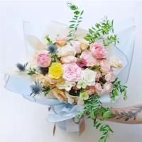 China Colorful Waterproof Golden Edge Florist Wrapping Paper for Bouquet Packing 58*58cm for sale