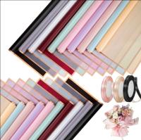 China Smooth Golden Edge Flower Wrapping Paper 58CM * 58CM Customized for Florist Packaging for sale