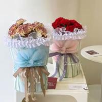 China Waterproof Custom Floral Wrapping Paper for Bouquet Korea Style Mixed Pulp Flower Painting for sale