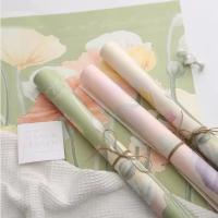 China Waterproof Custom Floral Wrapping Paper for Bouquet Korea Style Mixed Pulp Flower Painting for sale