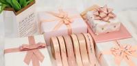 China High Tenacity Gift Wrapping Satin Ribbon with Custom Printed Logo and Rose Gold Foil for sale