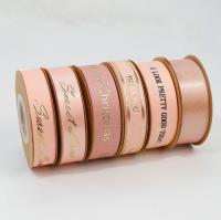 China High Tenacity Gift Wrapping Satin Ribbon with Custom Printed Logo and Rose Gold Foil for sale