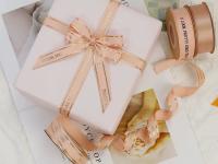 China High Tenacity Gift Wrapping Satin Ribbon with Custom Printed Logo and Rose Gold Foil for sale