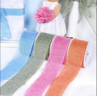 China Wired Burlap Ribbons Roll for Gift Wrap in 63mm 10yards Package Size 10X10X10 cm for sale
