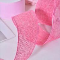 China Wired Burlap Ribbons Roll for Gift Wrap in 63mm 10yards Package Size 10X10X10 cm for sale