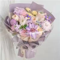 China 3D Print Mixed Pulp Art Paper Flower Wrapping Paper for Colorful Bouquet Wrapping for sale