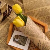 China Waterproof Flower Bouquet Wrapping Paper Kraft Paper Newspaper Design Many Colors 50g for sale