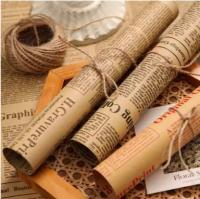 China Waterproof Flower Bouquet Wrapping Paper Kraft Paper Newspaper Design Many Colors 50g for sale