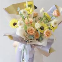 China 50g Hot Waterproof Designer Wrapping Paper for Flowers Green Floral Flower Painting for sale