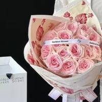 China Valentine's Day Printing Special-shaped Flower Wrapping Paper 50g Mixed Pulp Waterproof for sale