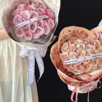 China Valentine's Day Printing Special-shaped Flower Wrapping Paper 50g Mixed Pulp Waterproof for sale