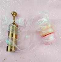 China Custom Solid Color Sheer Chiffon Pink Silk Organza Stain Ribbon For Wedding Gift Bouquets Wrapping Decoration for sale
