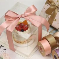 China Custom Double Sided Satin Wrap Ribbon Sustainable Decoration Silk Ribbon Ivory Purple for sale