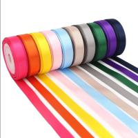 China 196 Color Rainbow Ribbon Single Double Face 100% Polyester Satin Wrap Ribbon Roll for sale