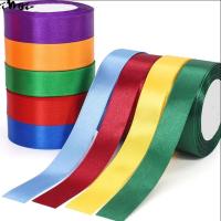 China Solid Color Single Face Satin Ribbon For Gift Wrap 25 mm Customize Package size 9X9X2.5 cm for sale