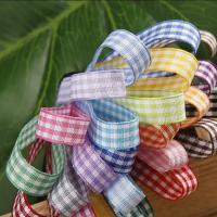 China Custom Colorful Tartan Grid Gingham Polyester Woven Plaid Stain Ribbon For Gift Wrapping Decoration Wholesale for sale