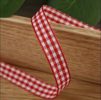 China Custom Colorful Tartan Grid Gingham Polyester Woven Plaid Stain Ribbon For Gift Wrapping Decoration Wholesale for sale