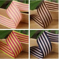 China Wholesale Double Face Polyester Cotton Blend Striped Ribbon For Diy Hair Bows Gift Wrap Cake Packing Decoration for sale