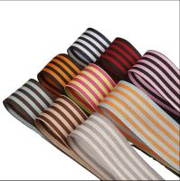China Wholesale Double Face Polyester Cotton Blend Striped Ribbon For Diy Hair Bows Gift Wrap Cake Packing Decoration for sale
