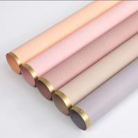 China 2024 Gold Edge Plastic Flower Wrapping Paper Multicolor Waterproof Thicken for Fresh Flower for sale